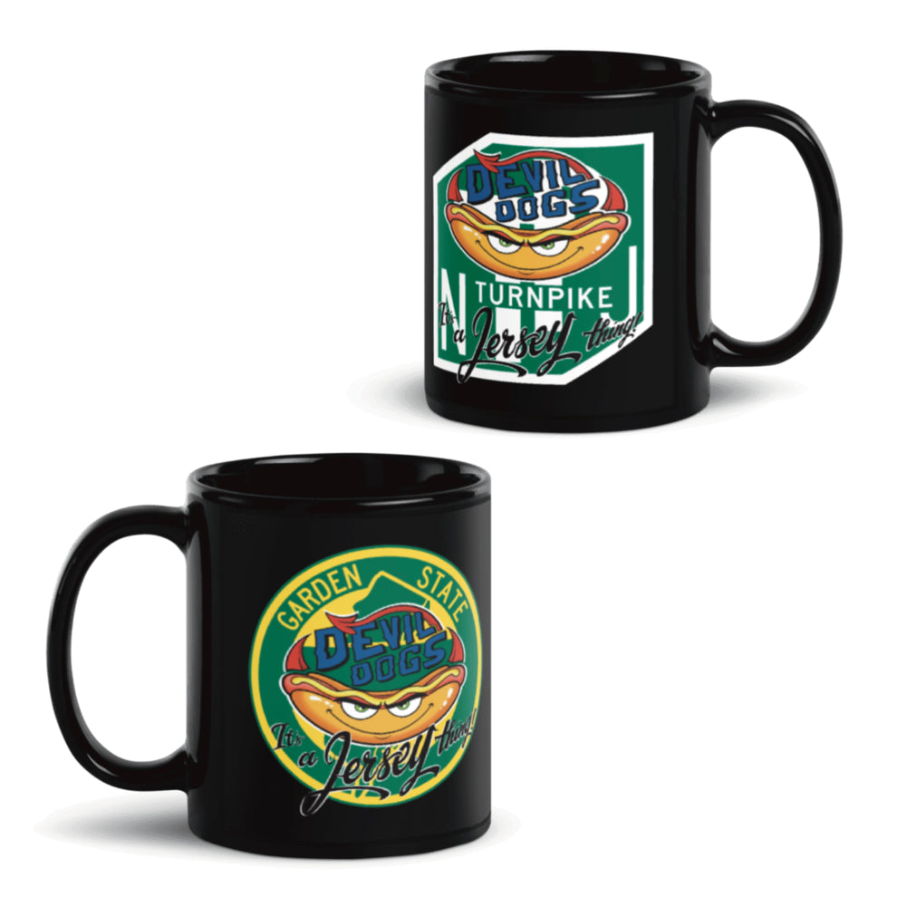 Devil Dogs - Black Glossy Mug - JERSEY (ONLY ONE 1, TWO SIDED MUG ...