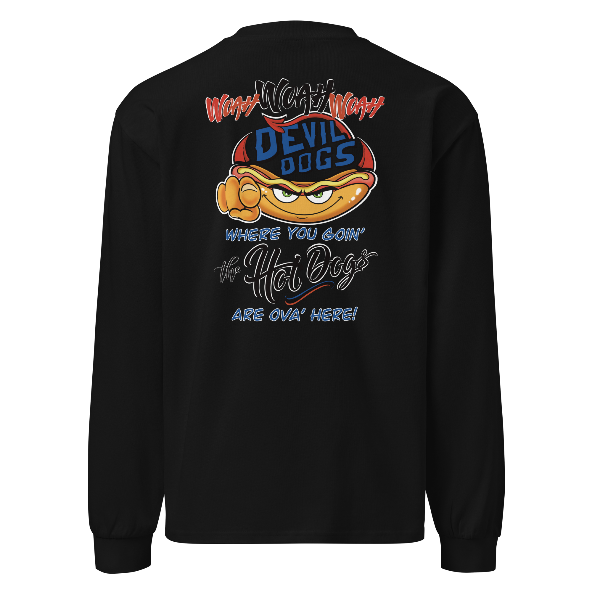 Devil Dogs - Premium Unisex Long Sleeve Shirt - Woah/Back – Devil Dogs ...